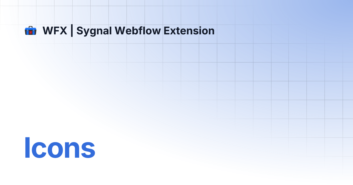 Icons | WFX | Sygnal Webflow Extension